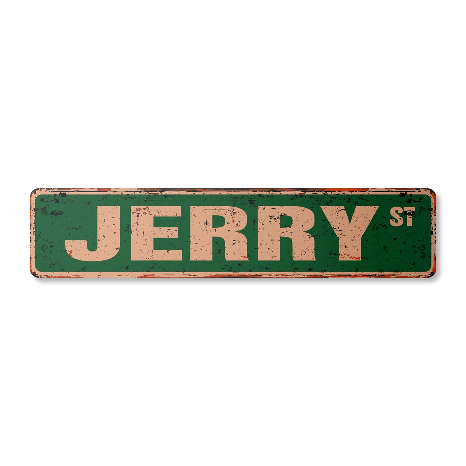 JERRY Vintage Plastic Street Sign Childrens Name Room Sign | Indoor ...