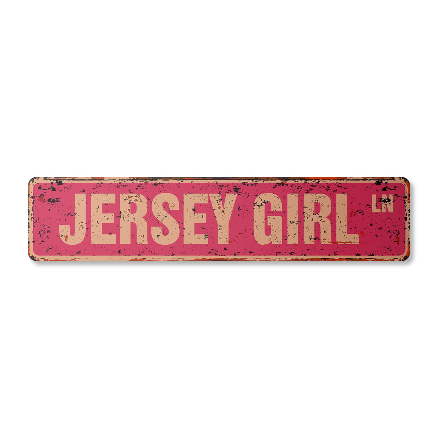 JERSEY GIRL Vintage Aluminum Street Sign tanning sun loud italian party ...