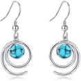 JERWLI Turquoise Swirl Earrings for Women 925 Sterling Sliver Swirl ...