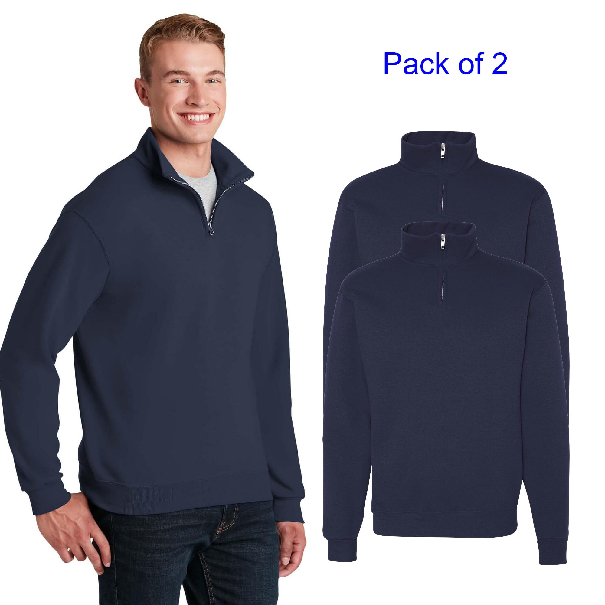 JERZEES Nublend Quarter-Zip Sweatshirt for Men GR - 95, Cadet Collar ...