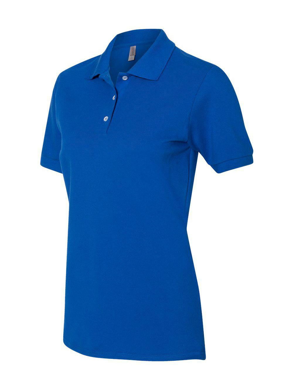 JERZEES Women's Pre-shrunk Ringspun Cotton Polo, Royal Blue, Size L ...