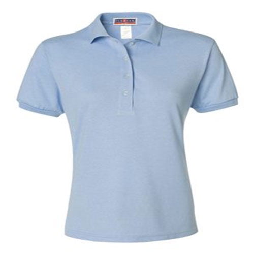 JERZEES Women's Spotshield 50/50 Cotton Polyester Polo, Light Blue ...