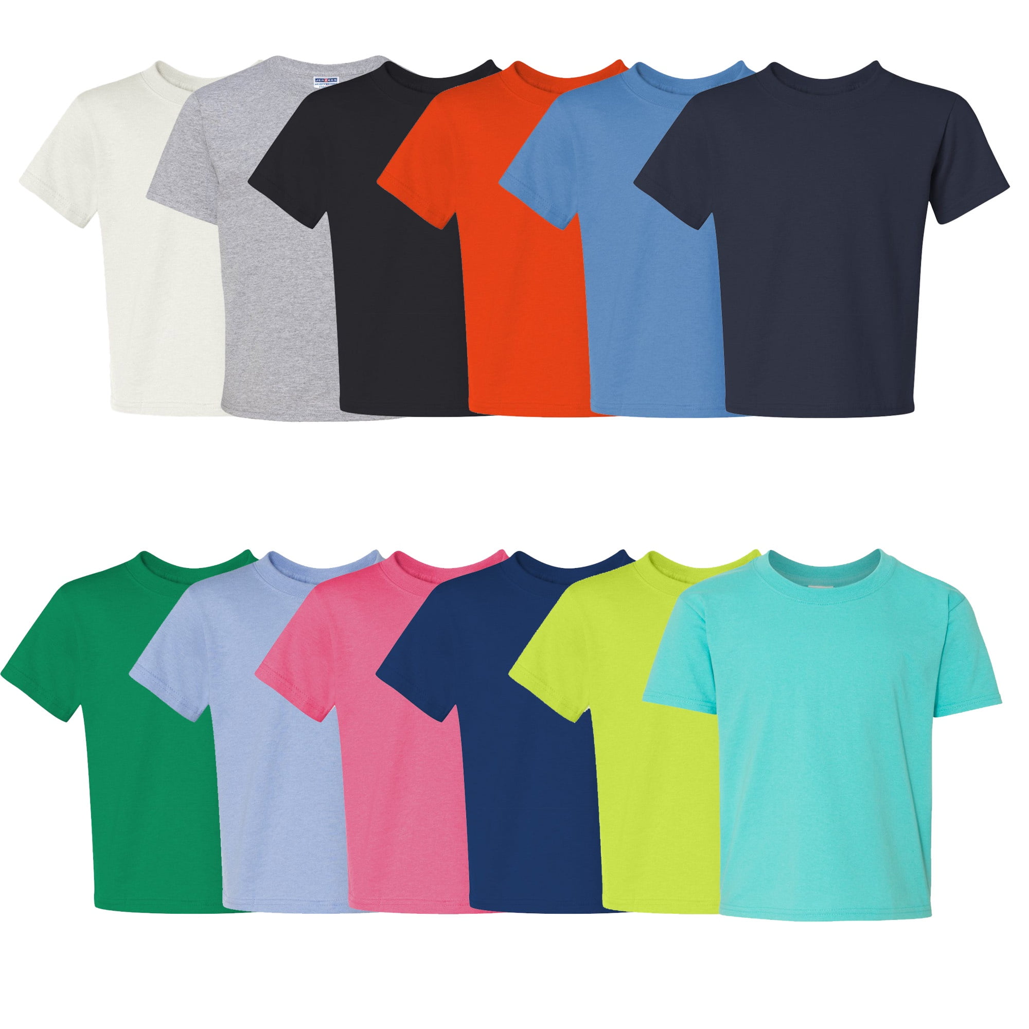 JERZEES - Youth Mixed Color T-Shirt, Dri-Power 50/50 Cotton and ...