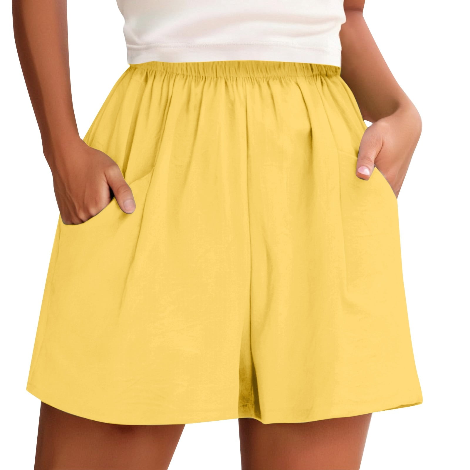 JESFFER Large Size Women's Summer Wide Leg Shorts, Lightweight High ...