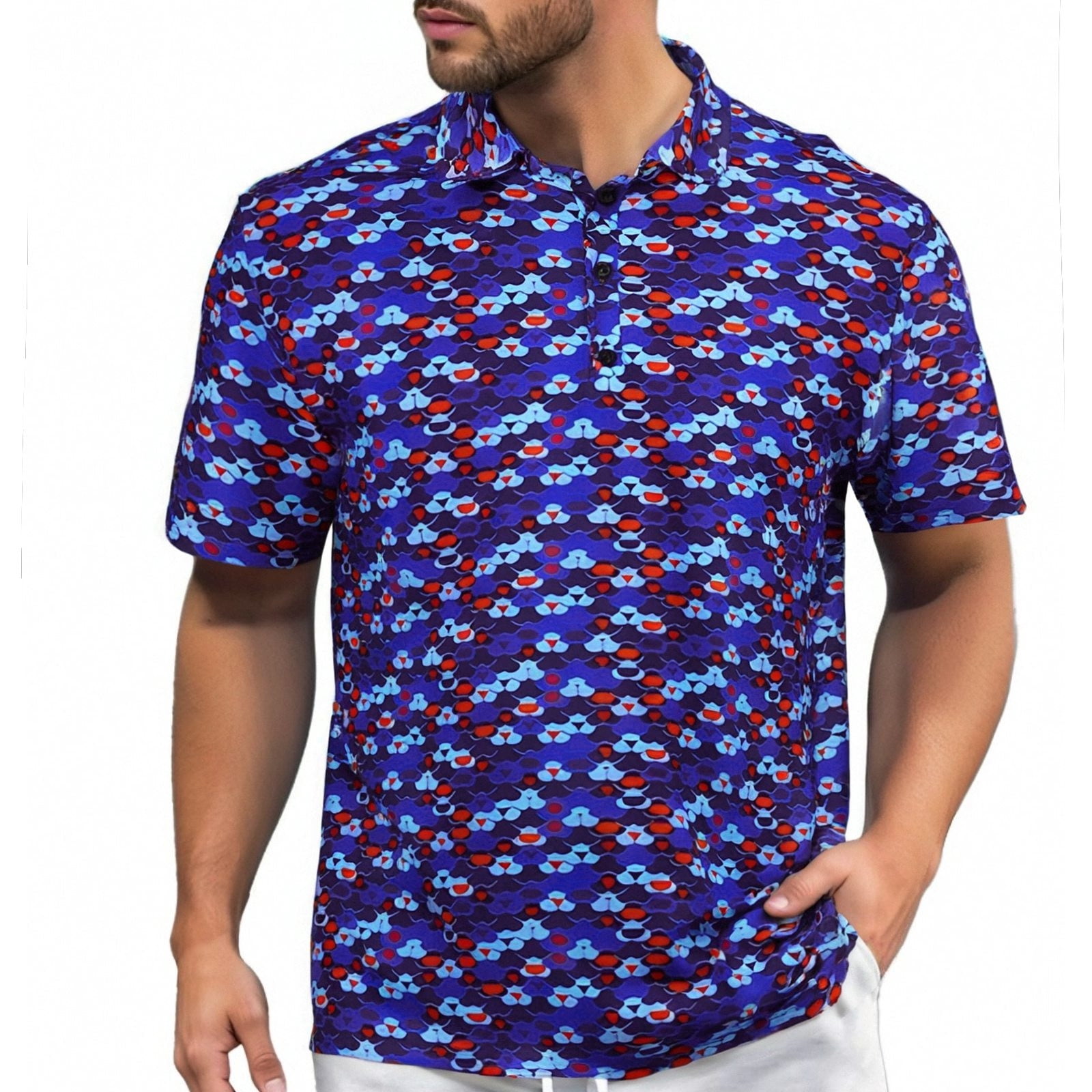 JESFFER Men's Elegant Golf Polo Shirt, Short Sleeve Performance ...