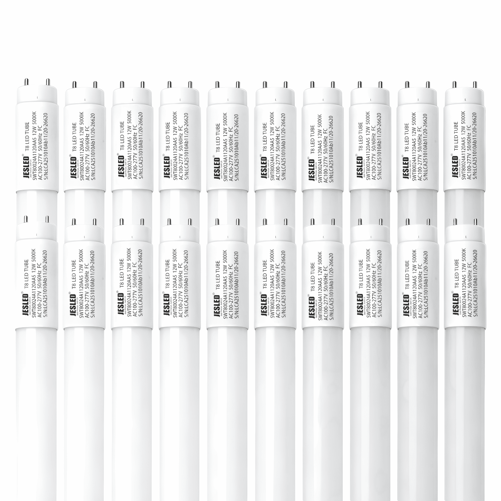 JESLED 20 Pack T8 LED Bulbs 4 Foot, 12W 2200 LM, ETL Certified,(40W ...