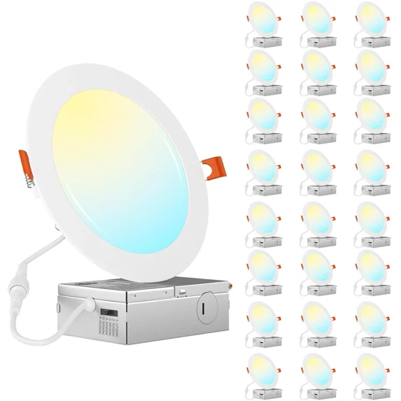 JESLED Dimmable LED Recessed Pot Lights 6 Inch 12W 6CCT Selectable ...