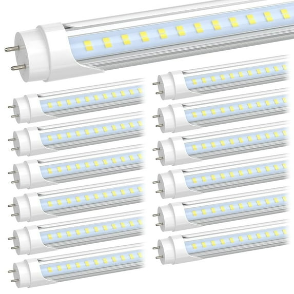 JESLED T8 4ft LED Light Bulbs, Hybrid Type A/B, T12 Fluorescent Tube ...
