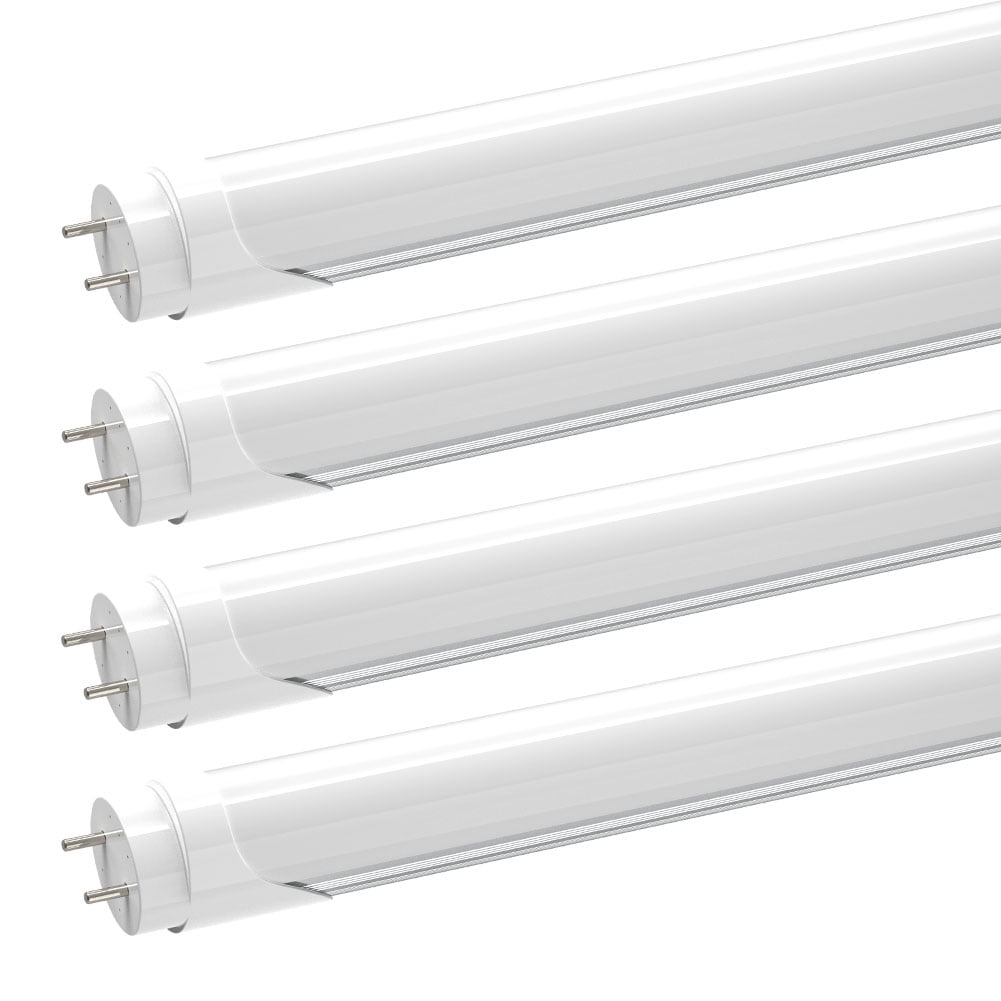 JESLED T8 4ft LED Tube Light Bulbs,Dual Row 28W 5000K,Dual-end Powered ...
