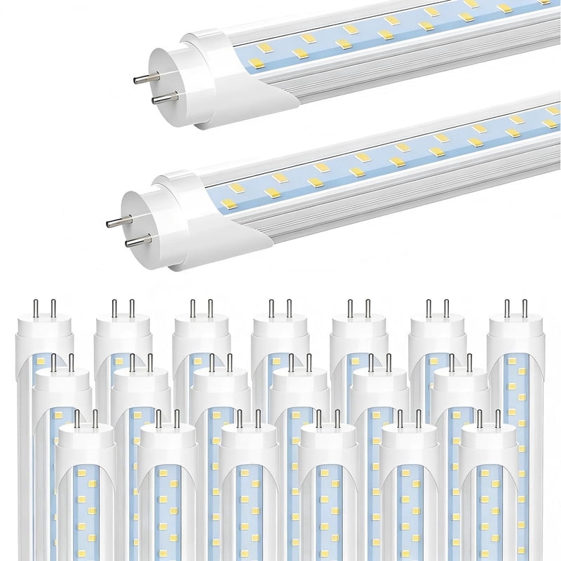 JESLED T8 4ft LED Tube Light Bulbs,Dual Row Clear 28W 6000K,Dual-end ...