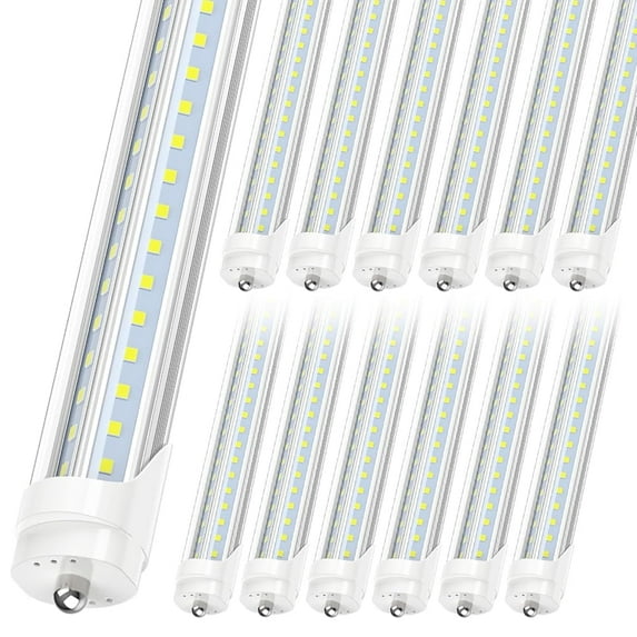 JESLED T8 8ft LED Tube Light Bulbs, Single Pin Fa8 Base, V Shape 90W ...