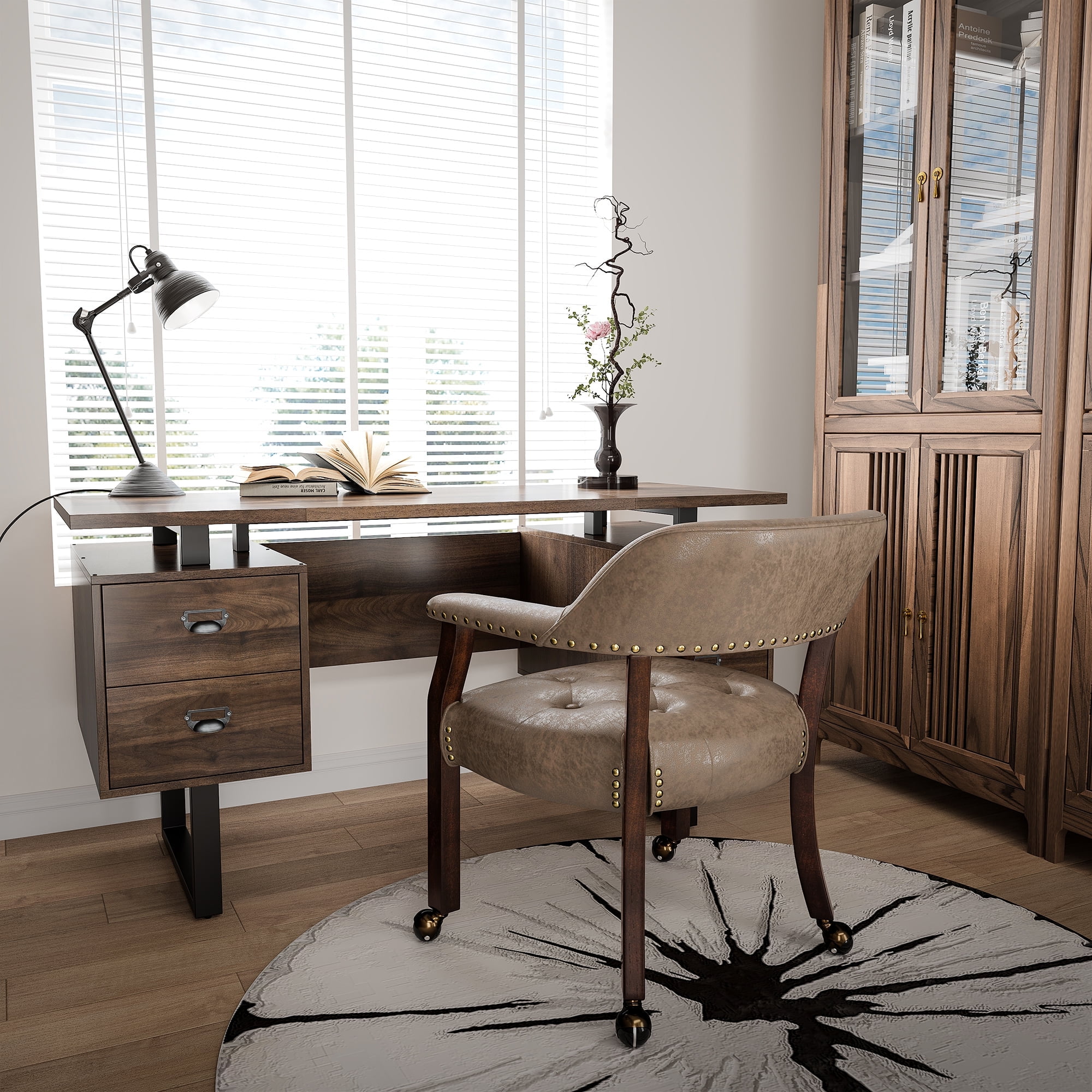 JESONVID Contemporary Home Office Laptop Desk with Floating Desktop and ...