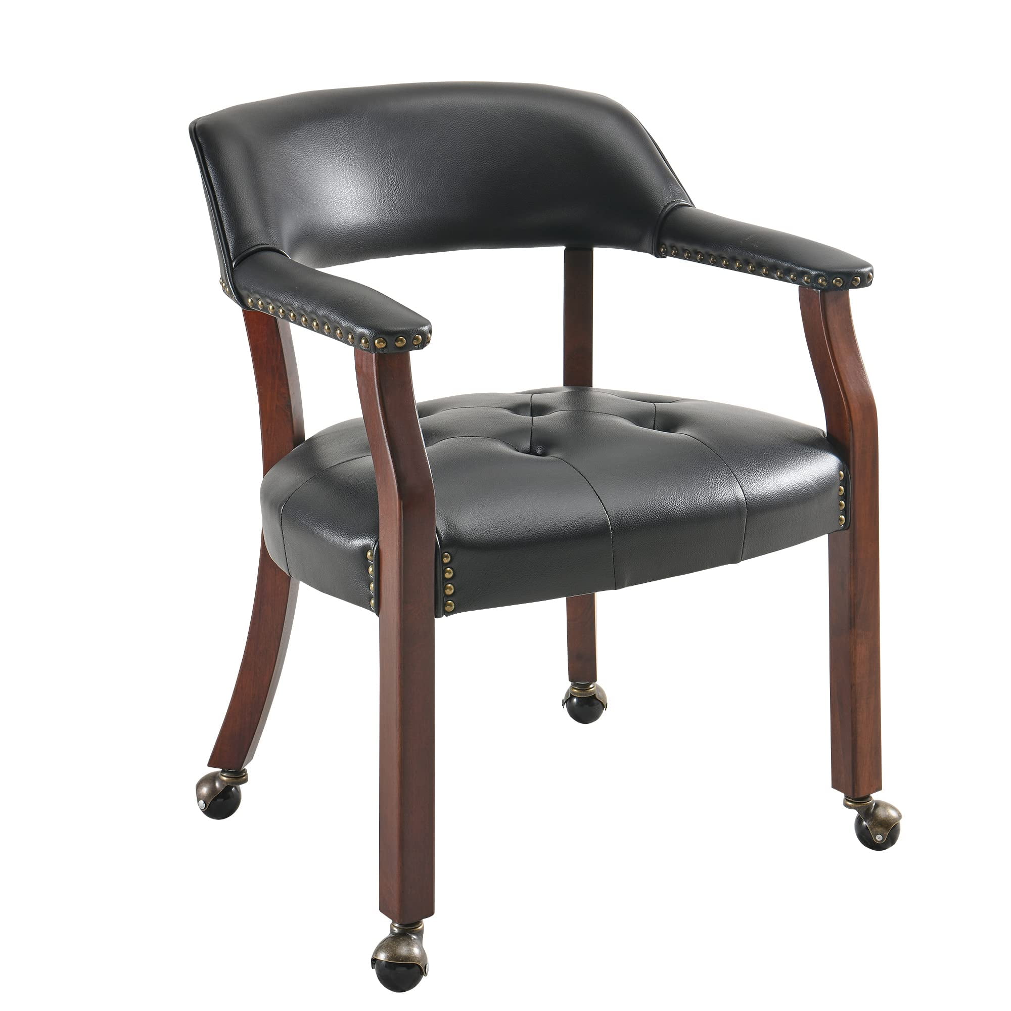 JESONVID Dining Chair with Casters, Captain's Chairs with Rollers ...