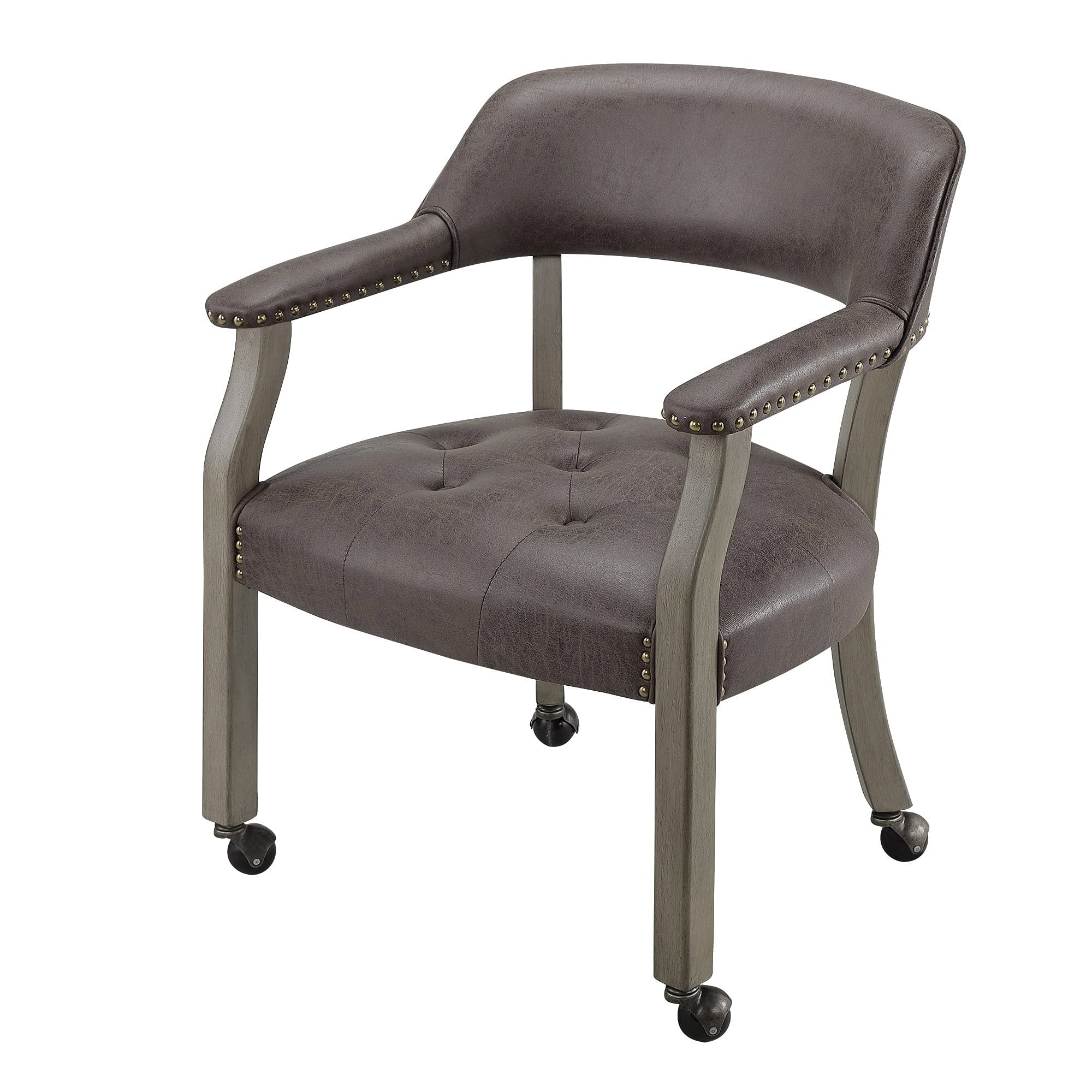 JESONVID Dining Chair with Casters, Captain's Chairs with Rollers ...
