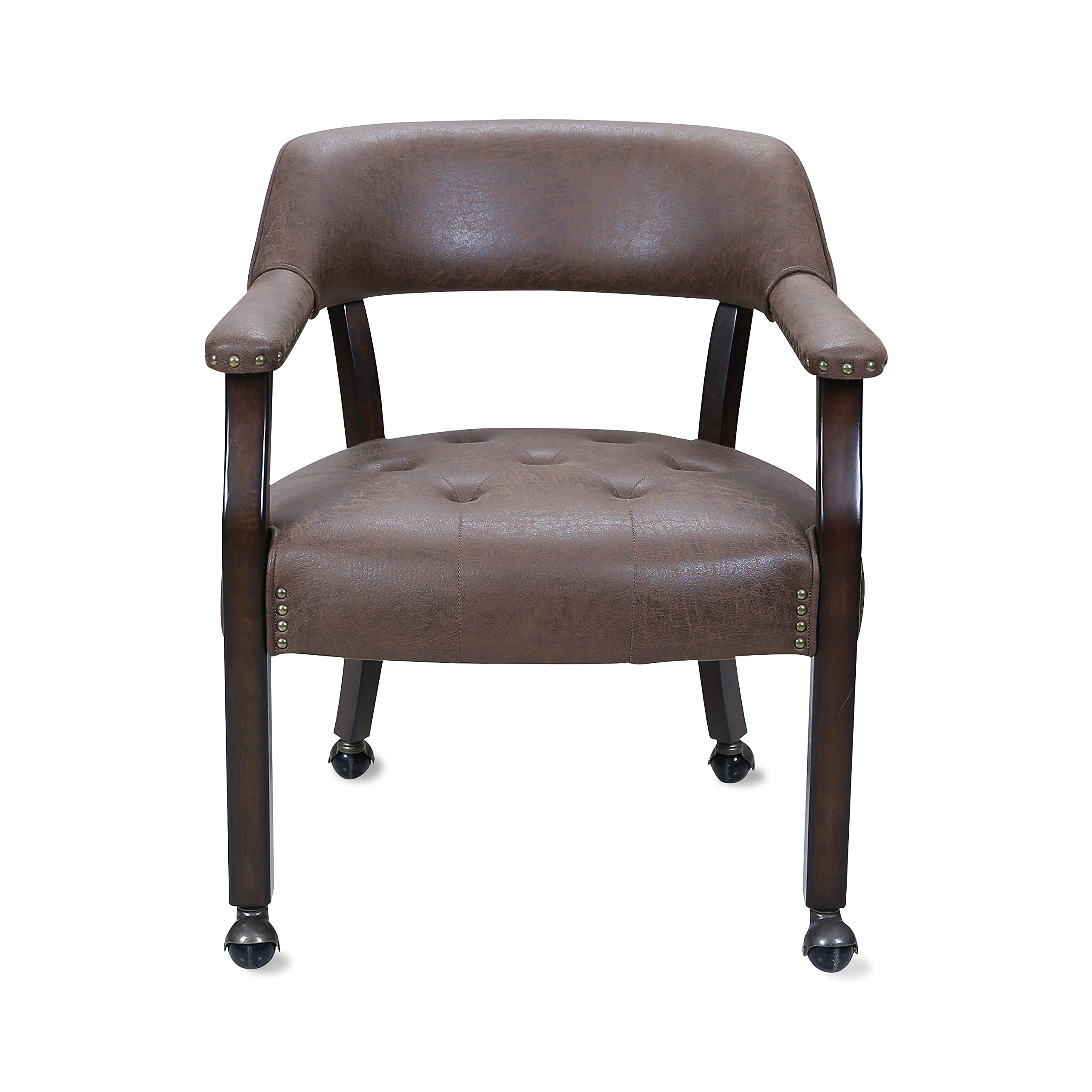 JESONVID Dining Chair with Casters, Captain's Chairs with Rollers ...