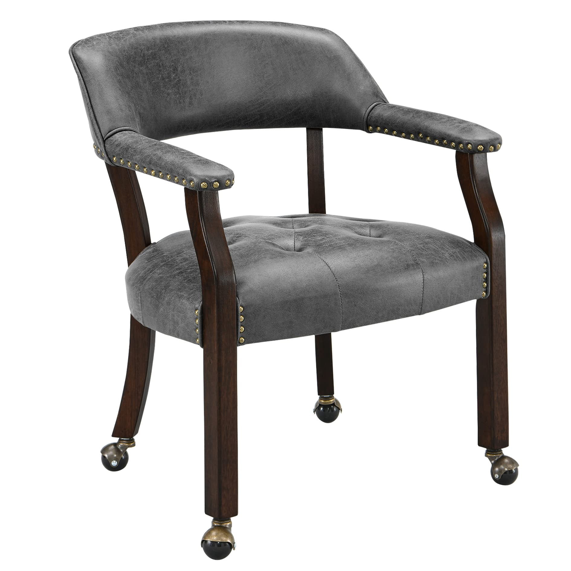 JESONVID Dining Chair with Casters, Captain's Chairs with Rollers ...