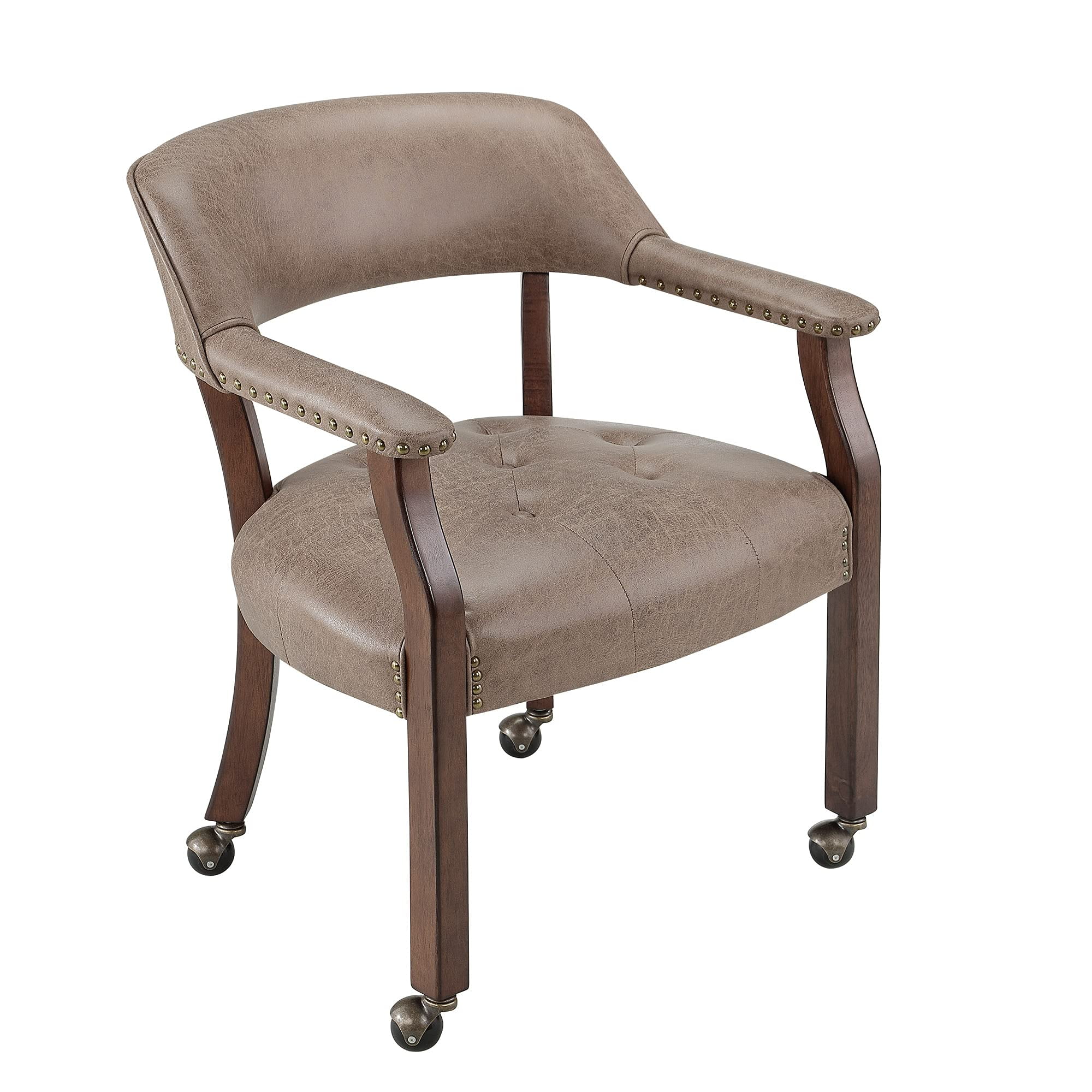 JESONVID Dining Chair with Casters, Captain's Chairs with Rollers ...