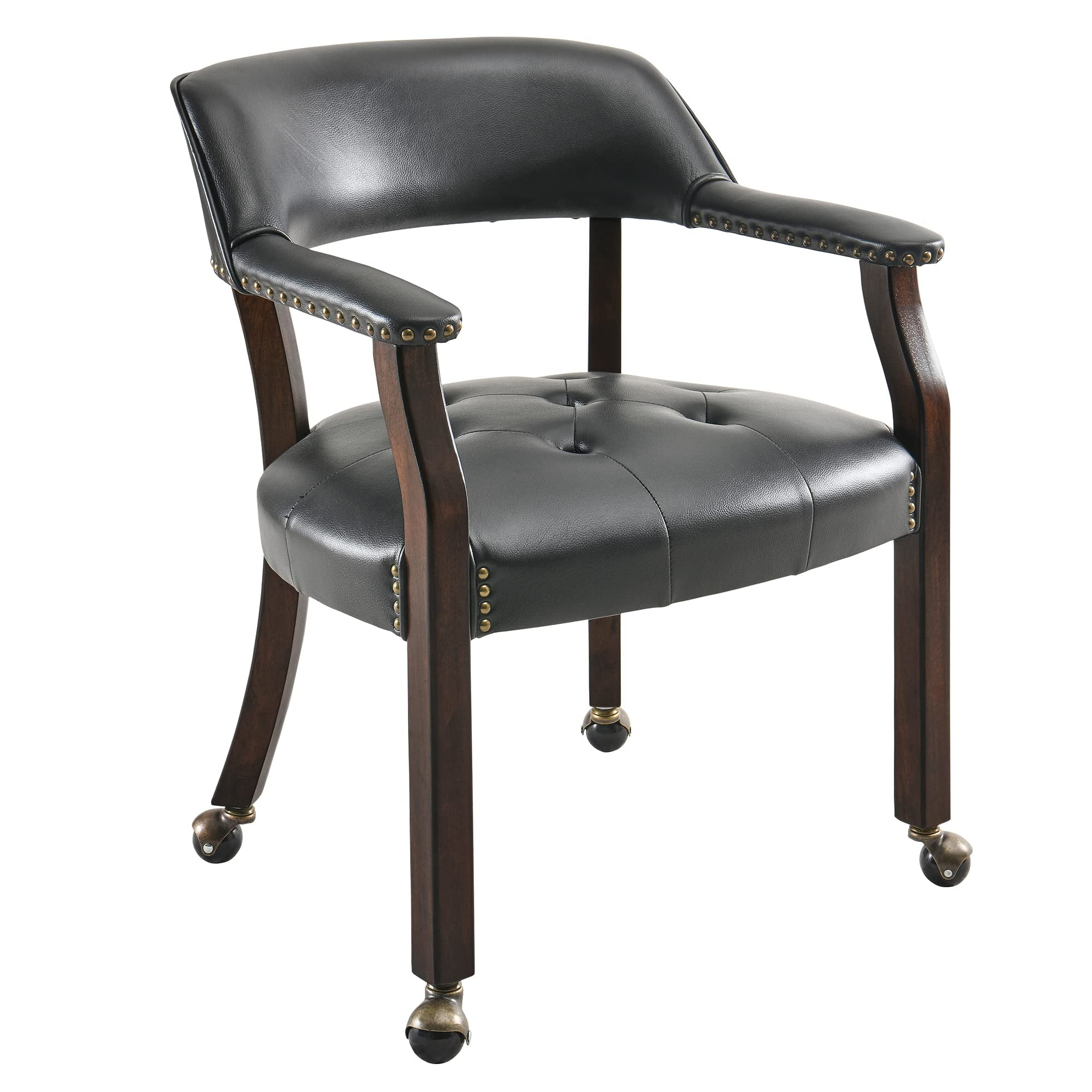 JESONVID Dining Chair with Casters, Captain's Chairs with Rollers ...