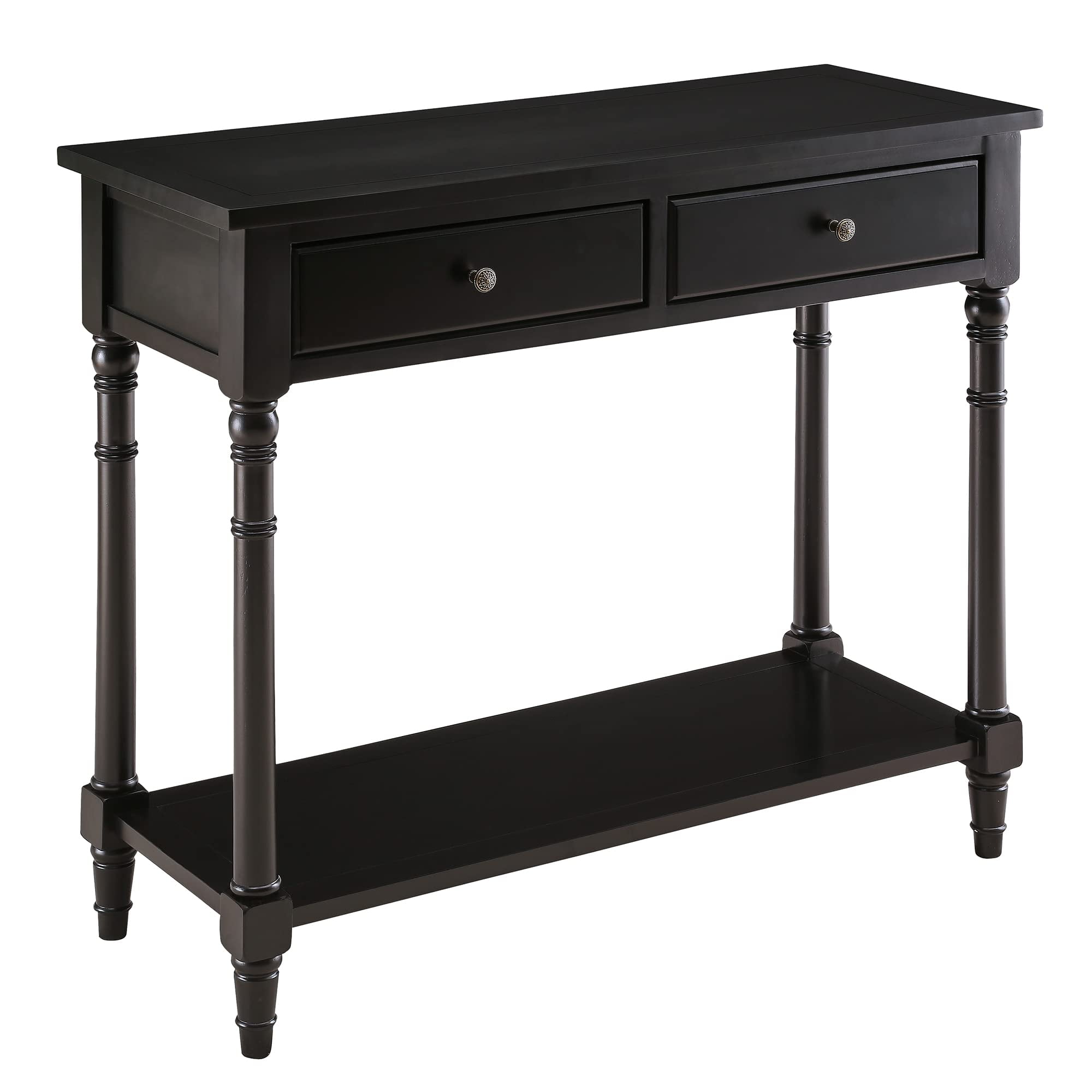 JESONVID Solid Wood Console Table with 2 Drawers, 2-Tier 35.4" X 30 ...