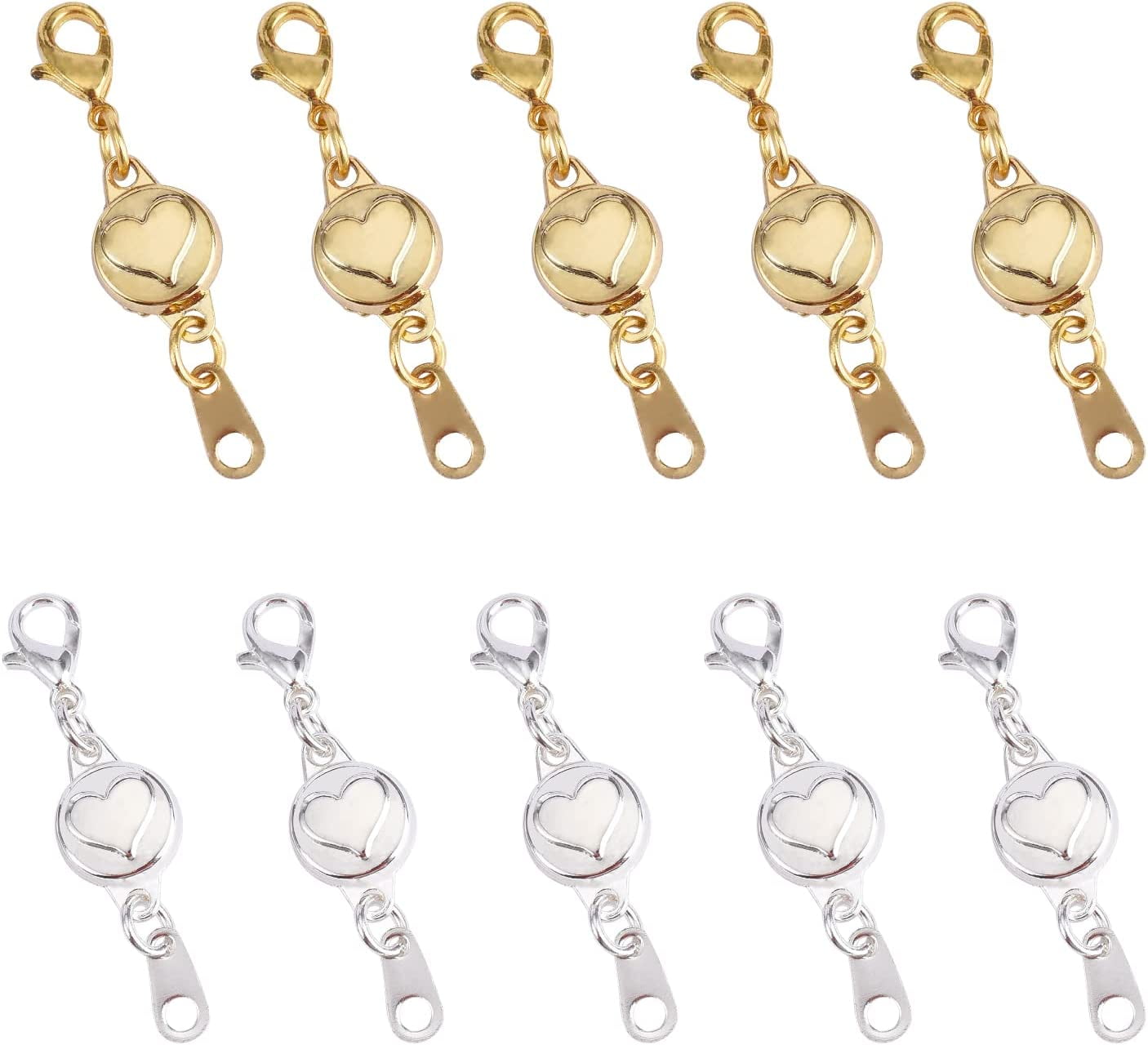 JESOT 10Pcs Heart Magnetic Clasps Closures Magnet Converter Chain ...