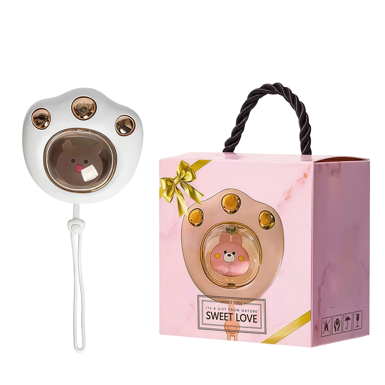 JESSBEAUTY Hand Warmer Rechargeable, Cute Cat Paw Hand Warmer with LED ...