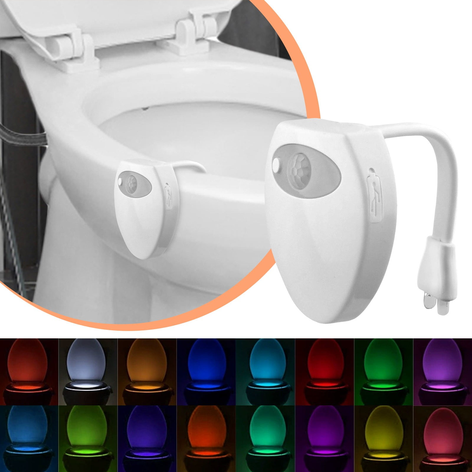 JESSBEAUTY Toilet Night Lights with Motion Activated Sensor, Waterproof ...