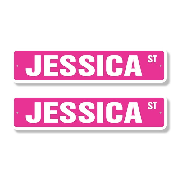 JESSICA Classic Street Sign (2 Pack) Childrens Name Room Sign Road Sign ...