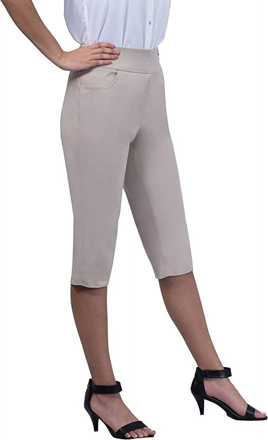 JESSICA RILEY Super Stretch Criss Cross Dress Pull On Capri With Two ...