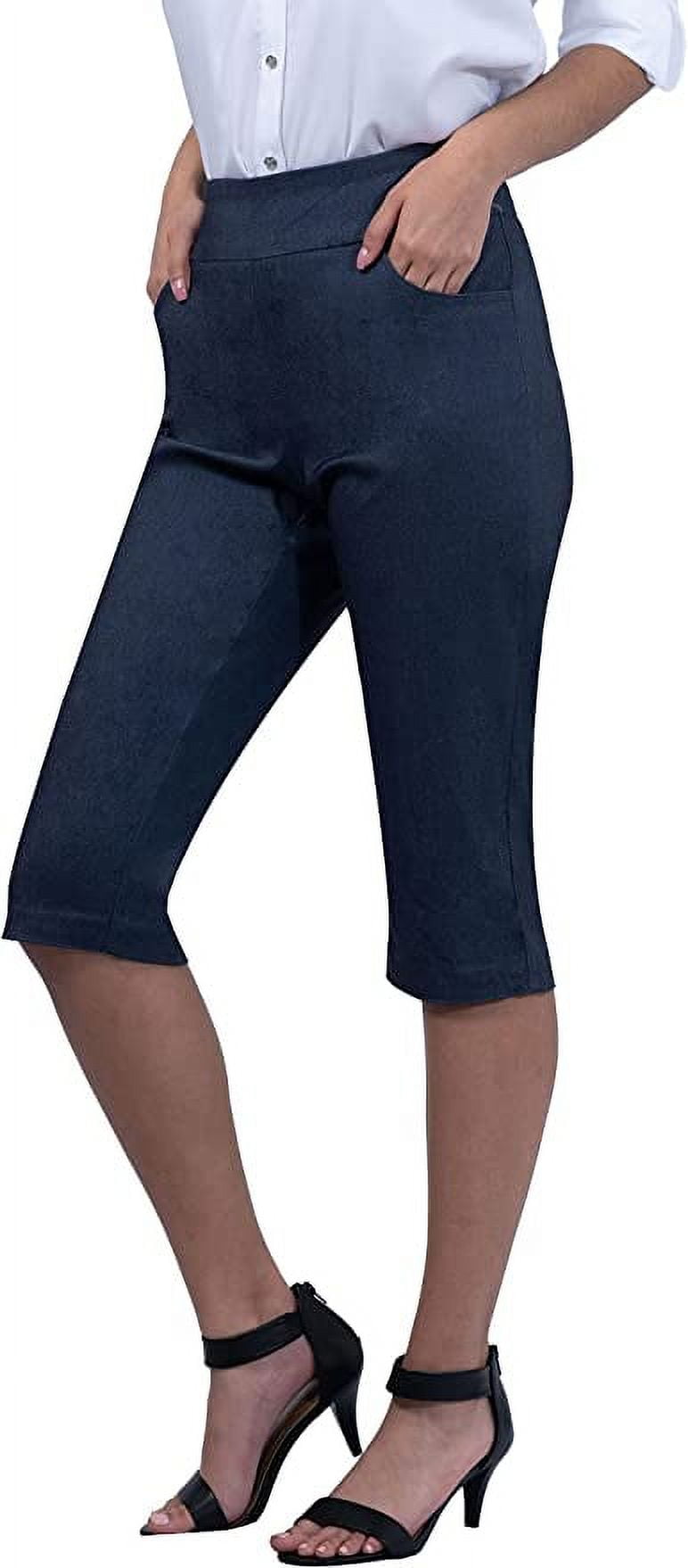 JESSICA RILEY Super Stretch Criss Cross Dress Pull On Capri With Two ...