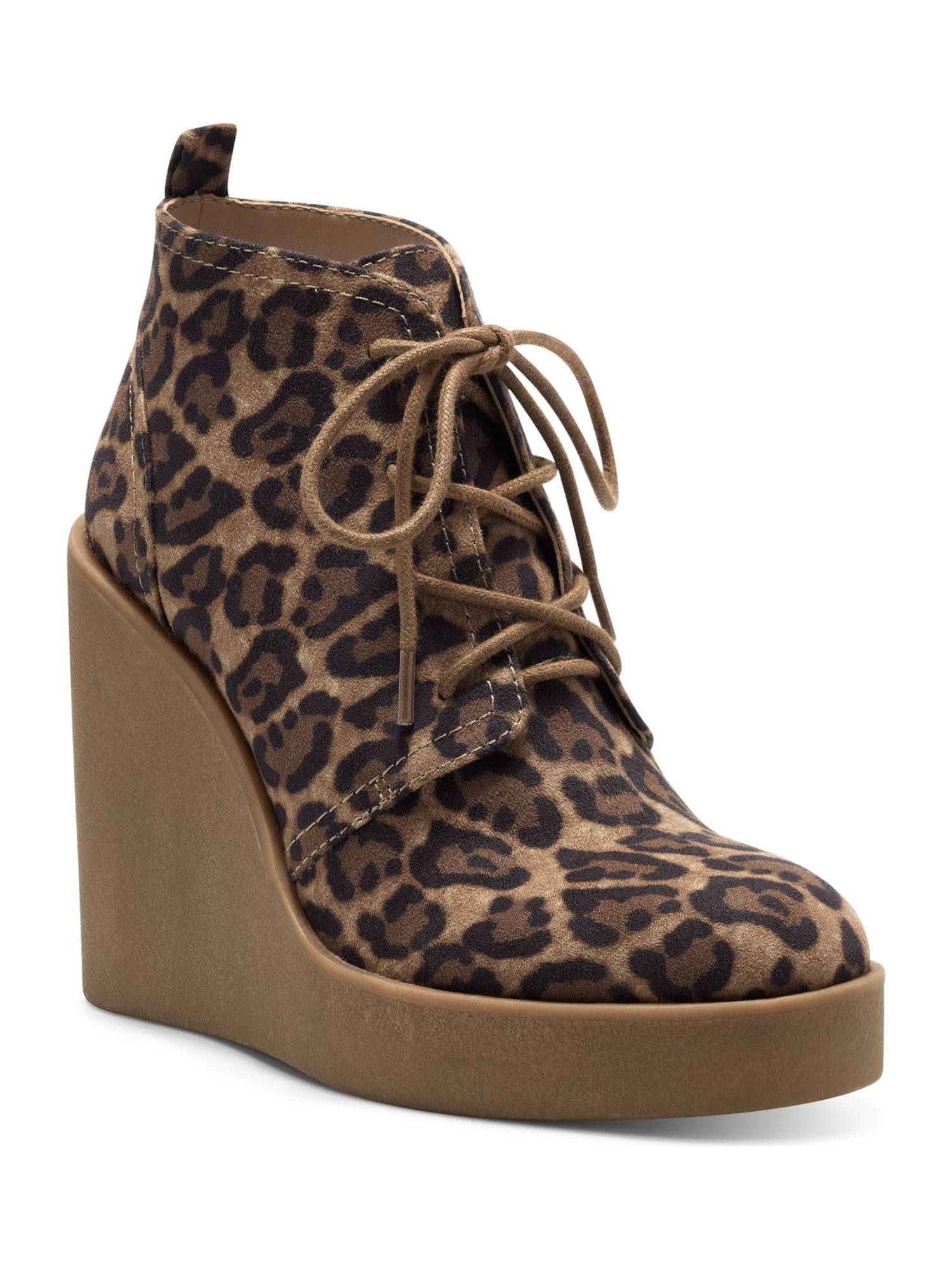 JESSICA SIMPSON Womens Beige Leopard Print Pull Tab 1" Platform Padded ...