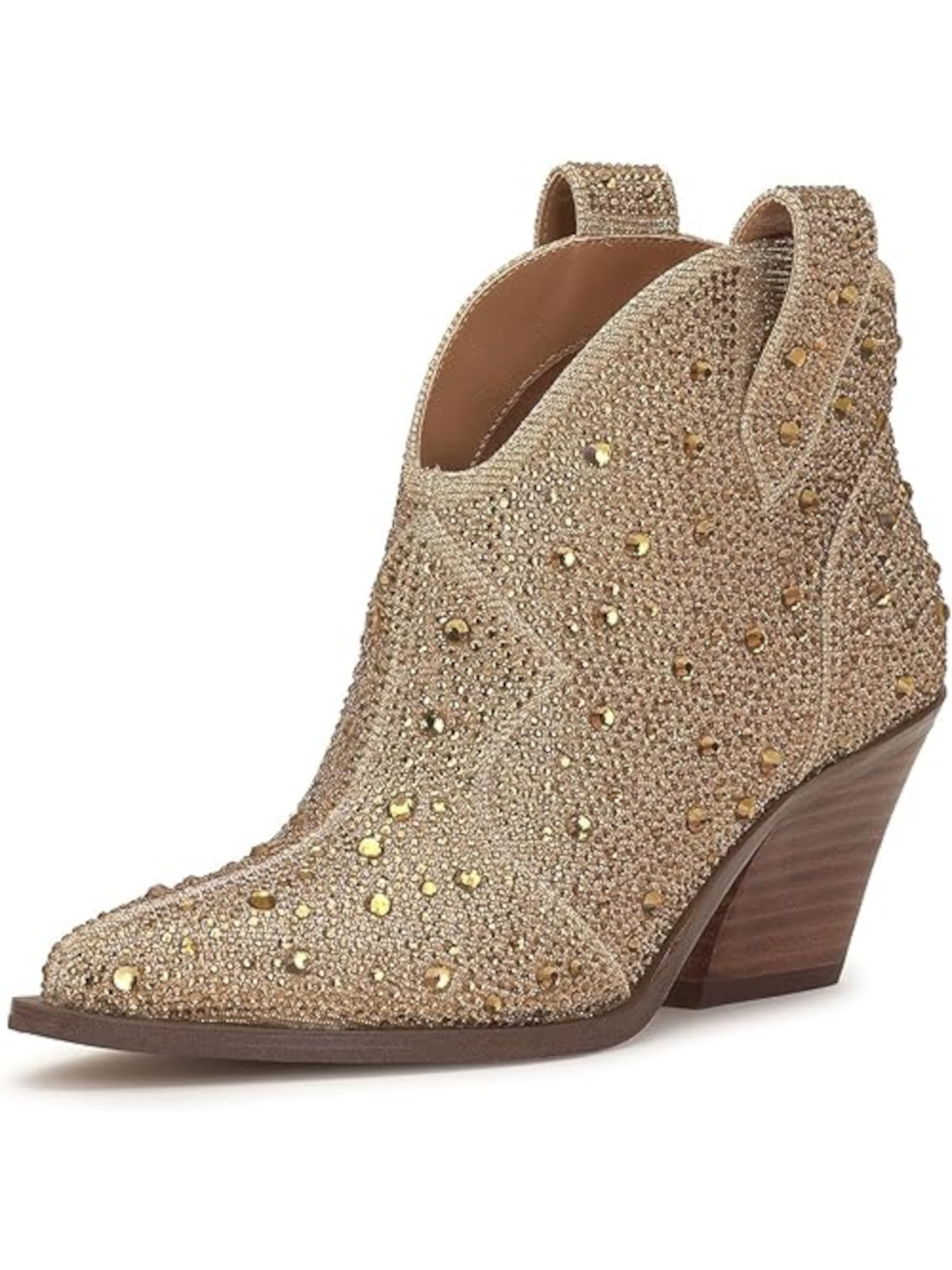 JESSICA SIMPSON Womens Gold Front Notch Embellished Zadie Pointed Toe ...