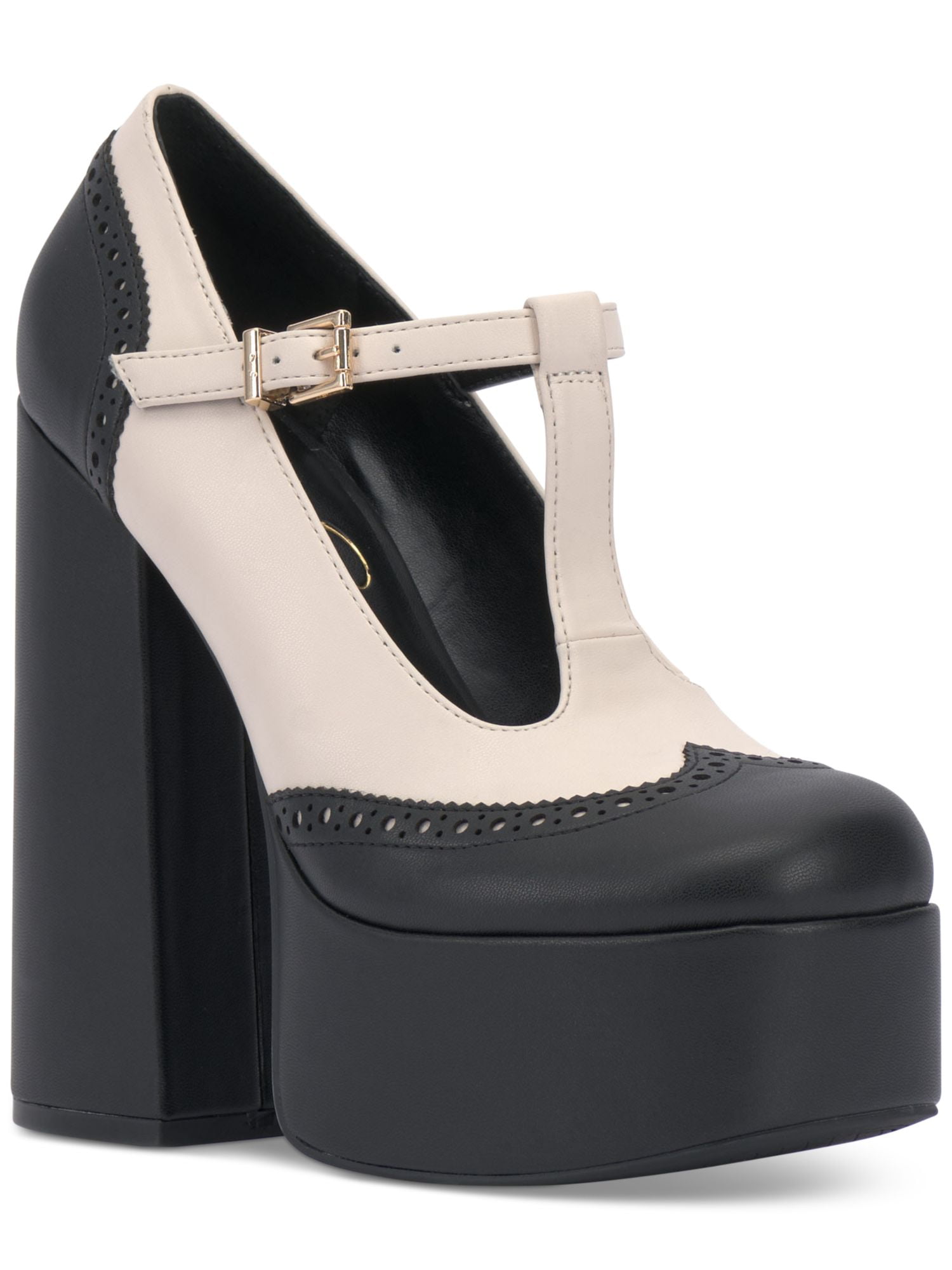 JESSICA SIMPSON Womens Ivory Mixed Media 1-1/2" Platform Padded ...