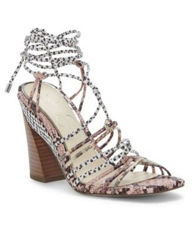 JESSICA SIMPSON Womens Pink Polka Dot Snake Print Comfort Strappy ...