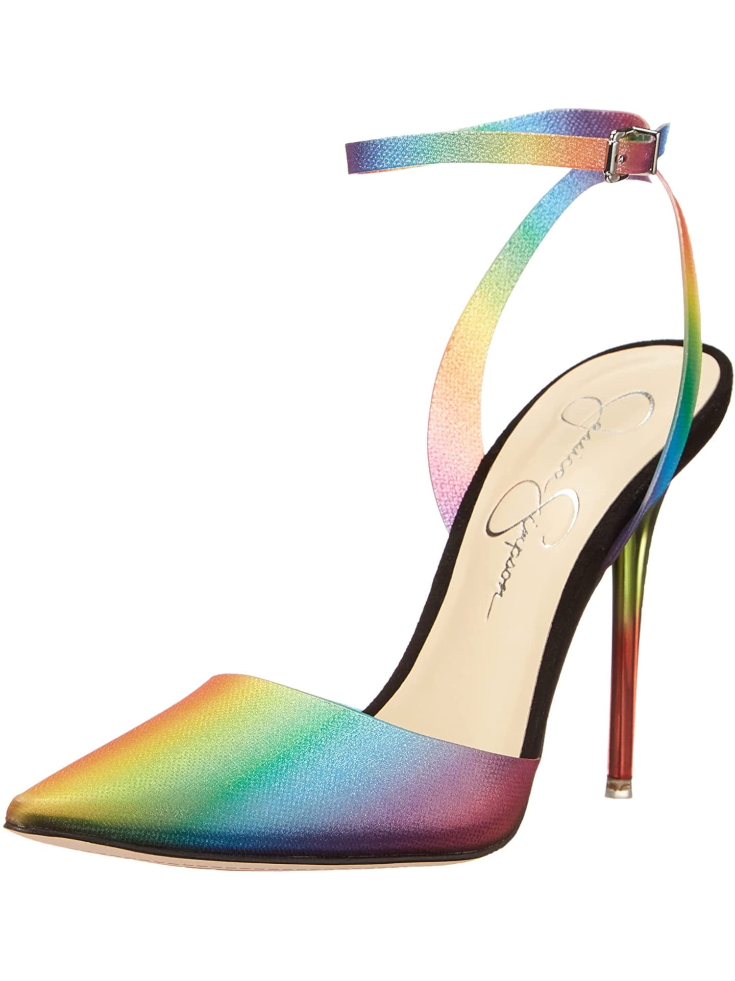 JESSICA SIMPSON Womens Rainbow Translucent Padded Adjustable Ankle ...