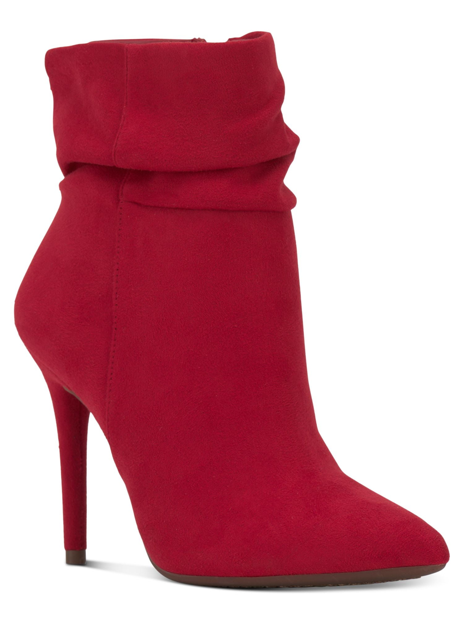 Jessica Simpson Women's Red Ruched Cushioned Stiletto Dress Booties ...