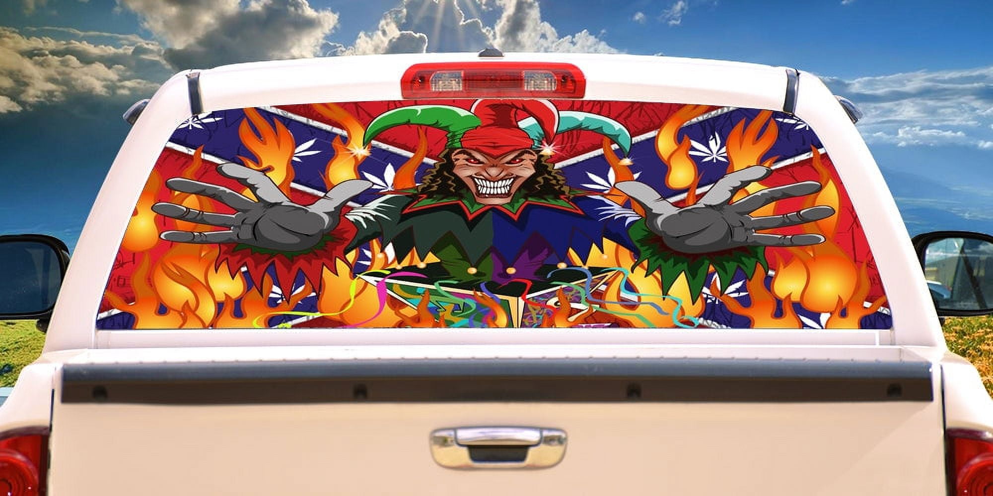 JESTER Rear Window Graphic back truck decal suv view thru vinyl ...