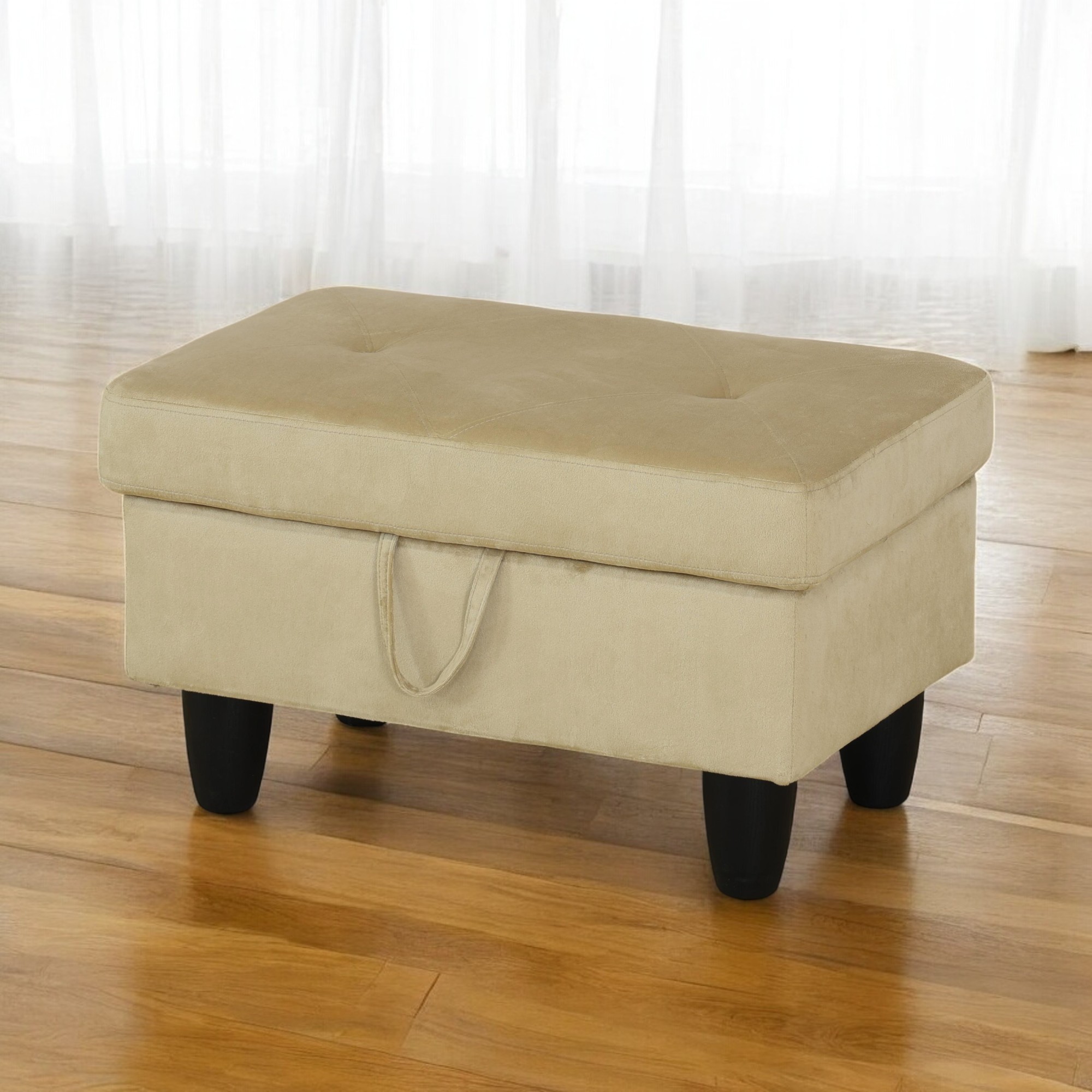 JESTOP 28.5" Wide Upholstered Tufted Rectangle Hinged Flip-Top Storage ...
