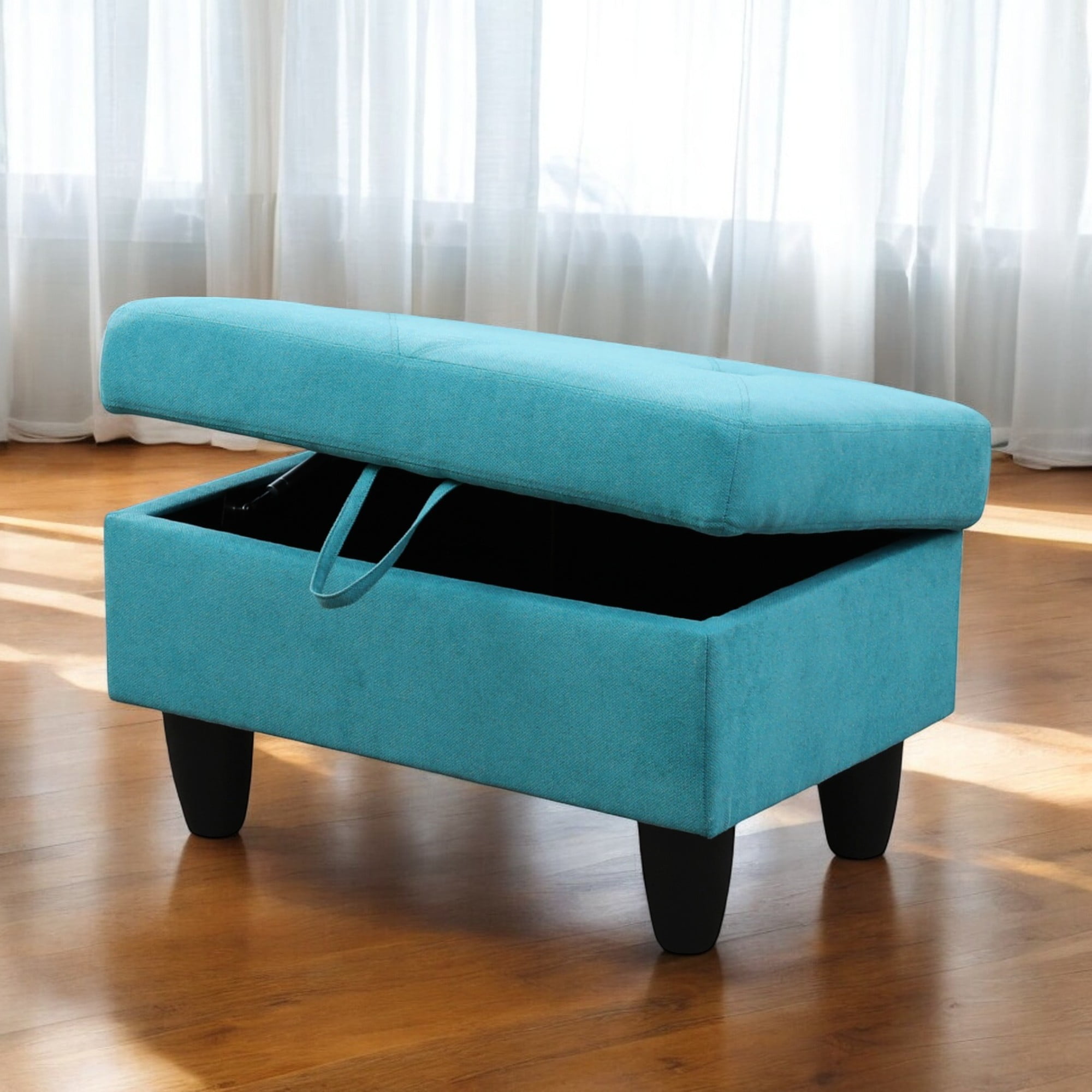 JESTOP 28.5" Wide Upholstered Tufted Rectangle Hinged Flip-Top Storage ...