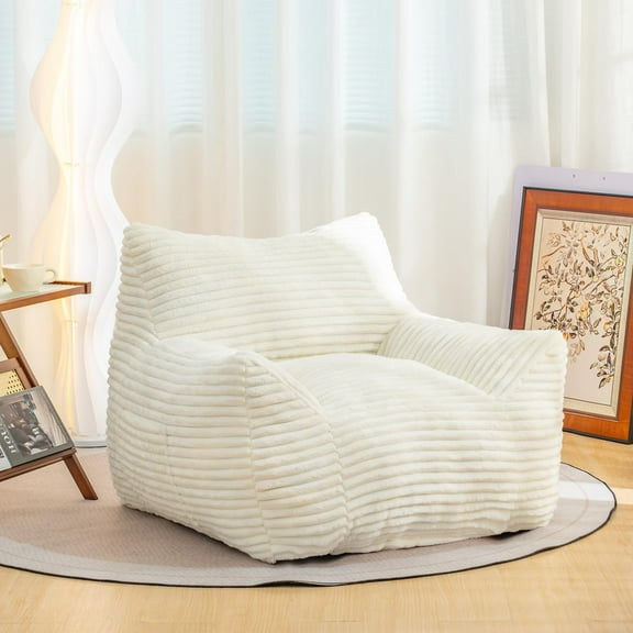 Giant Plush Bean Bag Chair for Adults with Armrests - Oversized Comfy ...
