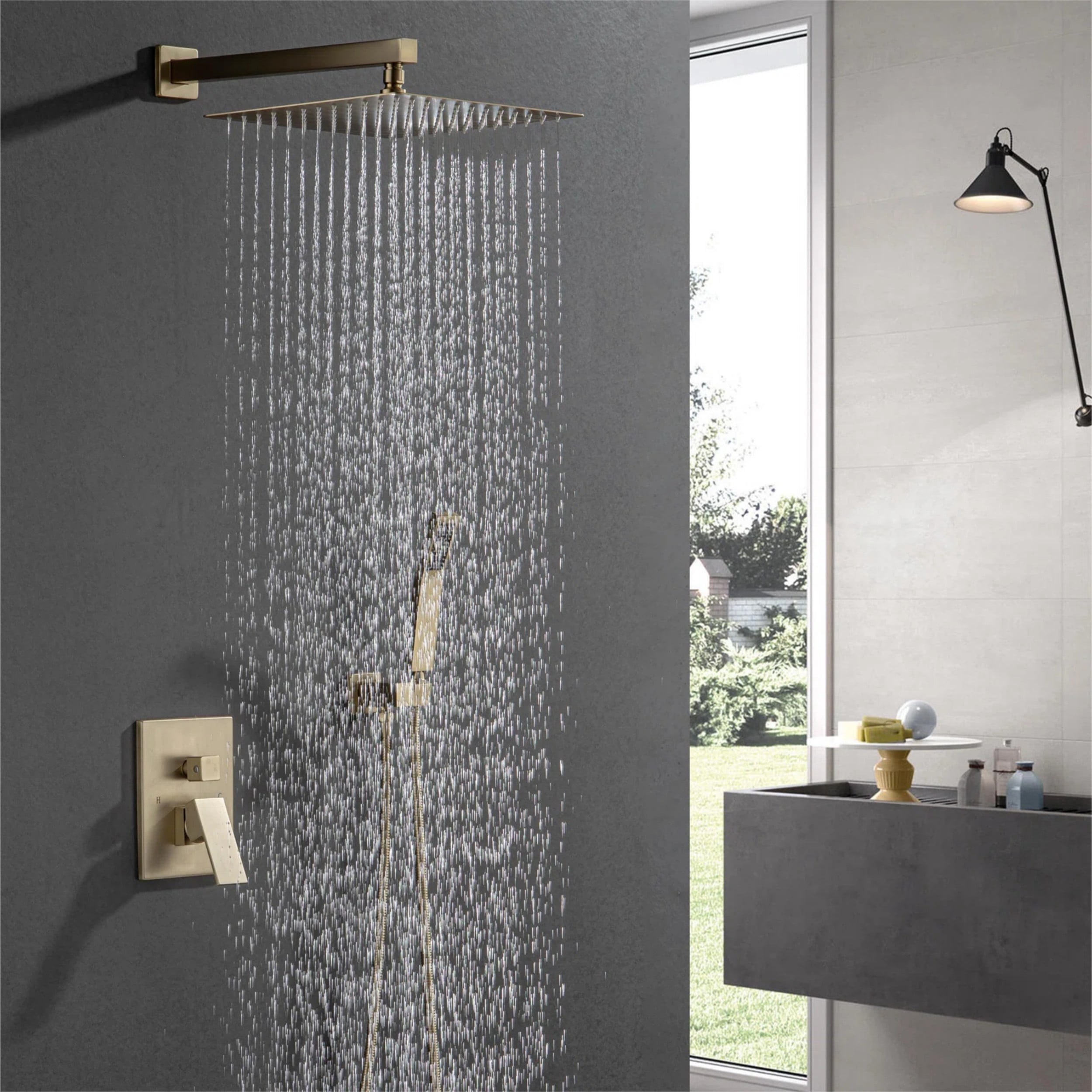 JESTOP Complete Shower System with Rough-in Valve with 10 Inches Rain ...