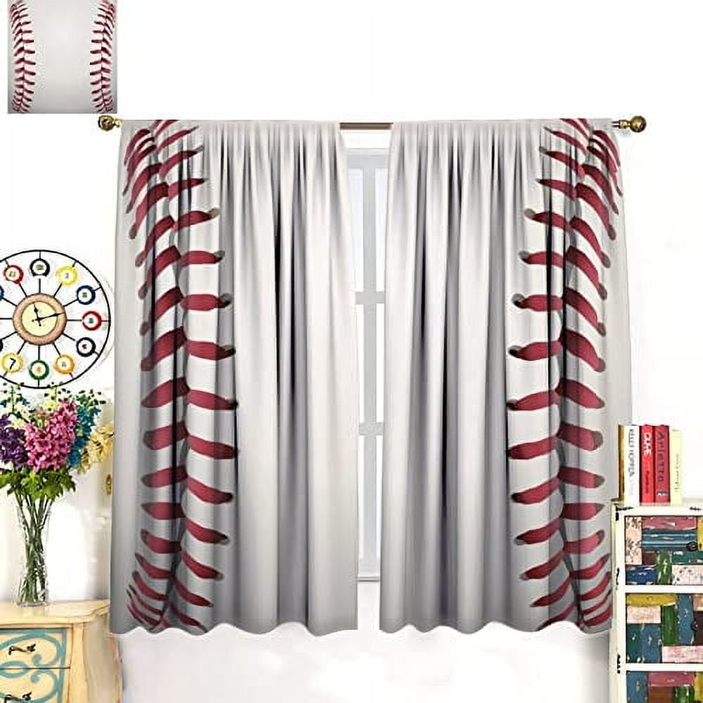 JESTRONRY Boys Sports Curtains,Red Baseball Texture Background ...