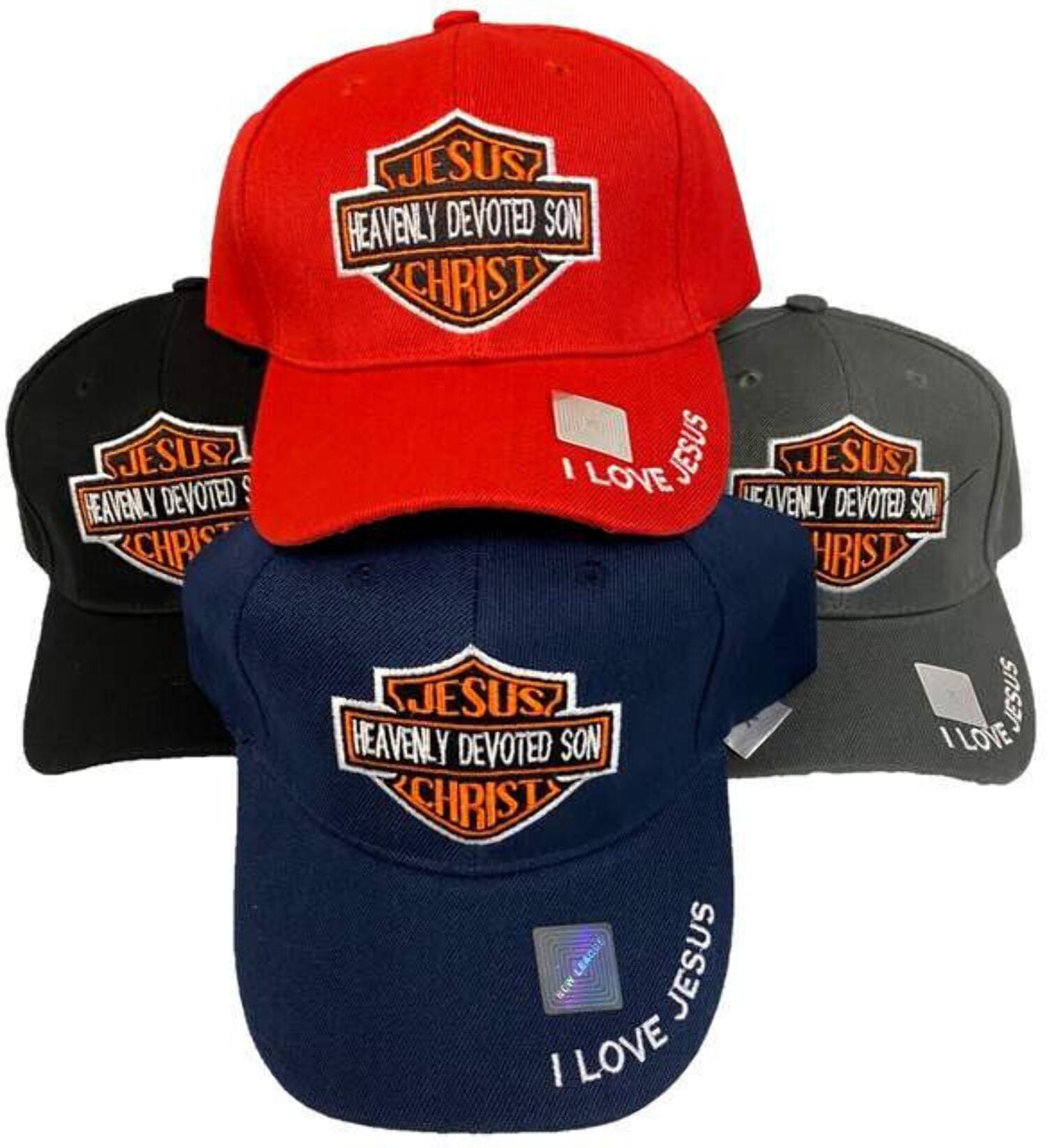 JESUS CHRIST HEAVENLY DEVOTED SON Adjustable Embroidered Cap Hat Blue ...