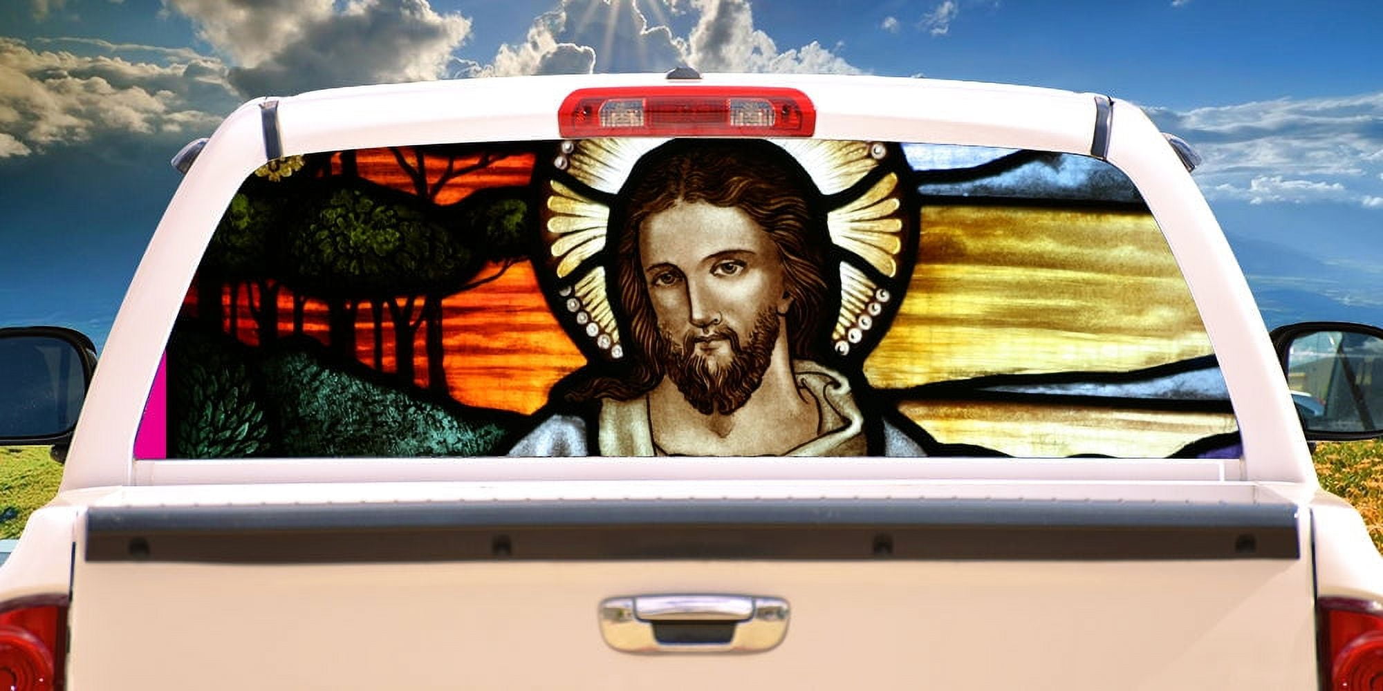 JESUS CHRIST Rear Window Graphic back truck decal Christian gift ...