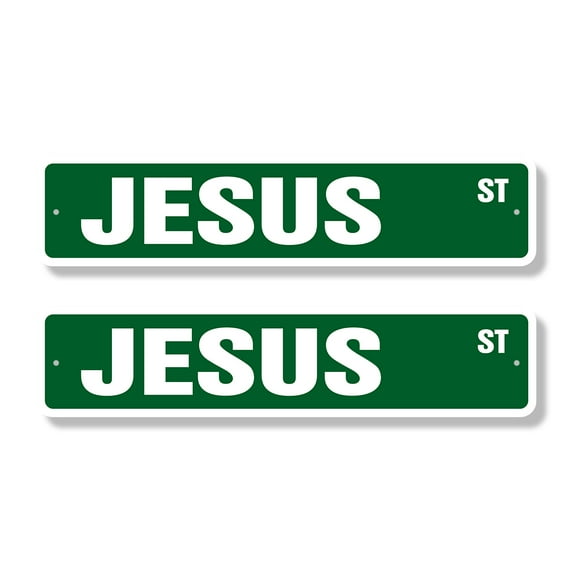 JESUS Classic Street Sign (2 Pack) Childrens Name Room Sign Road Sign ...