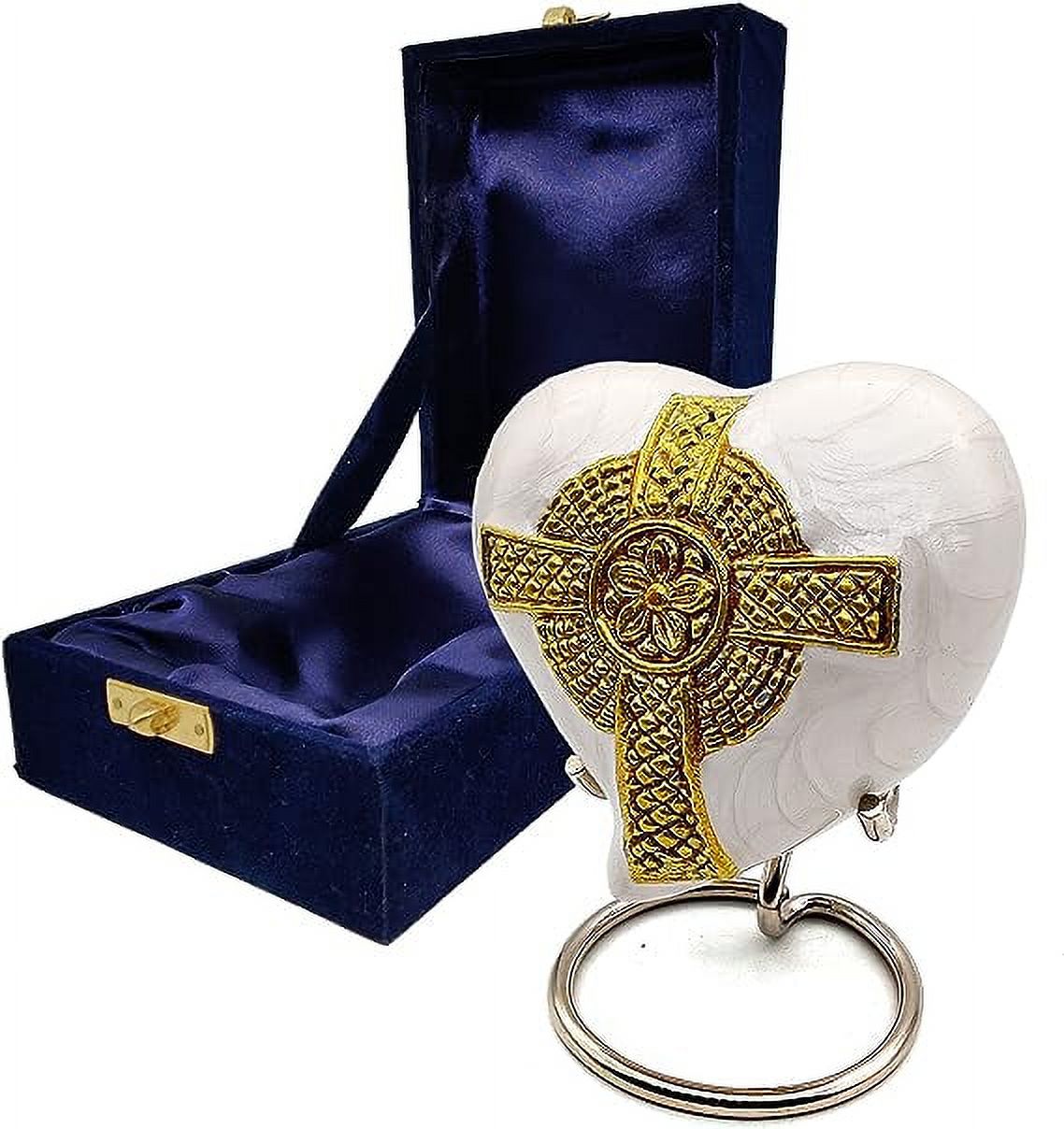 JESUS Cross Heart Keepsake Urn - Mini Ash Handcrafted Cremation Small ...