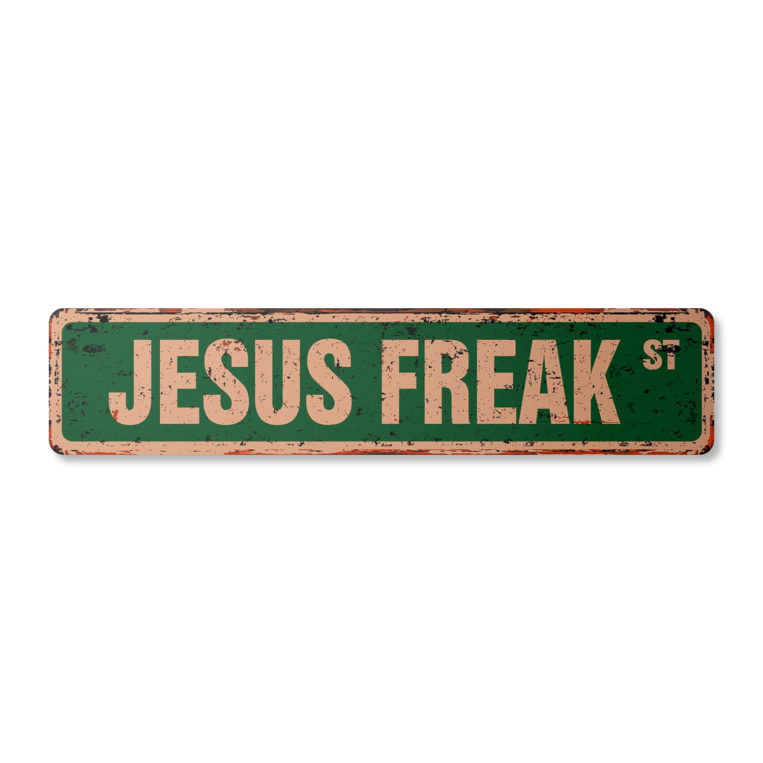 JESUS FREAK Vintage Plastic Street Sign religious bible church religion ...