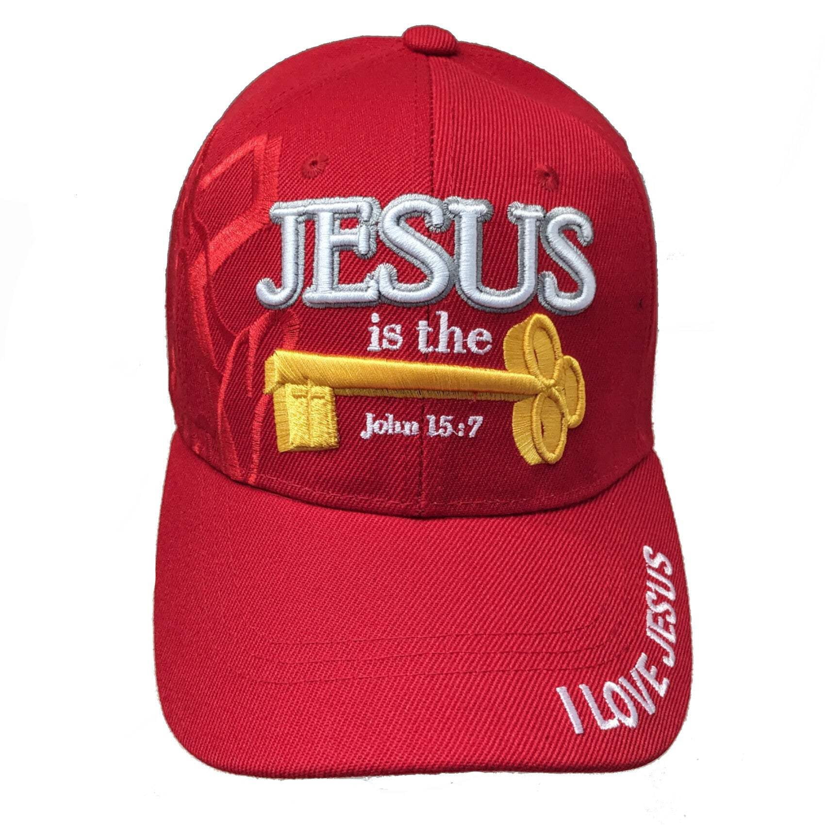 JESUS IS THE KEY Christian Baseball Hat Cap (Red) - Walmart.com