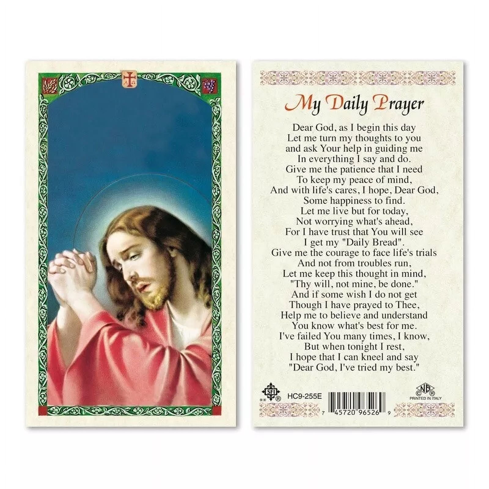 JESUS - My Daily Prayer Laminated Prayer Cards 2-Sided Holy Card in ...