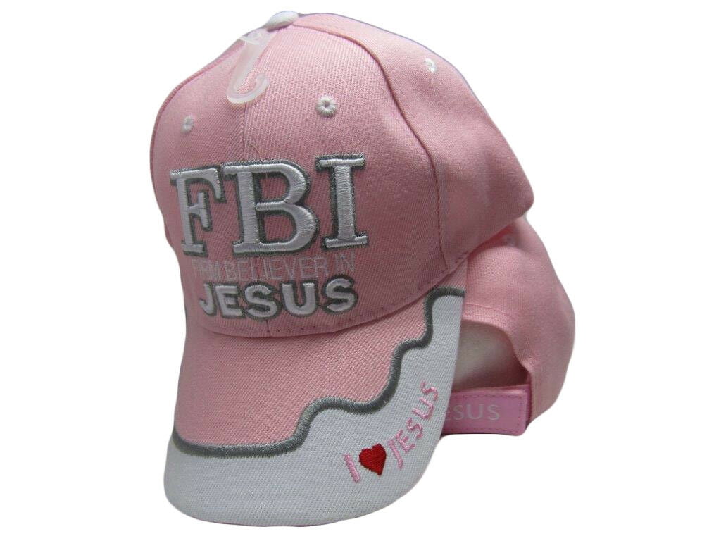 JESUS RELIGIOUS FBI FIRM BELIEVER IN JESUS Pink CHRISTIAN HAT BALL CAP ...