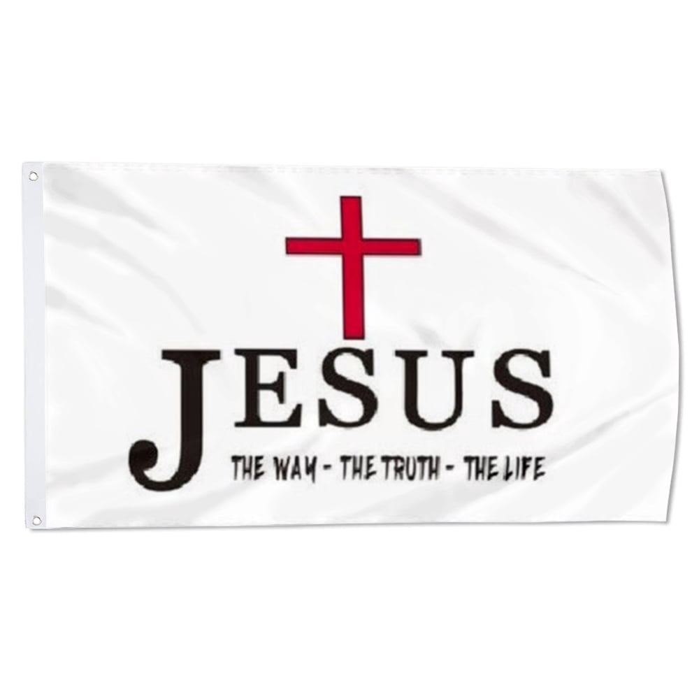 JESUS flag THE WAY THE TRUTH THE LIFE JESUS CHRIST CHRISTIAN CROSS ...